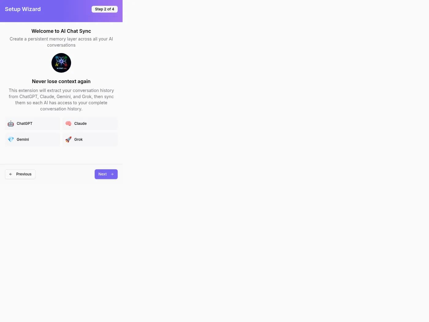 AI Chat History Sync Chrome Extension