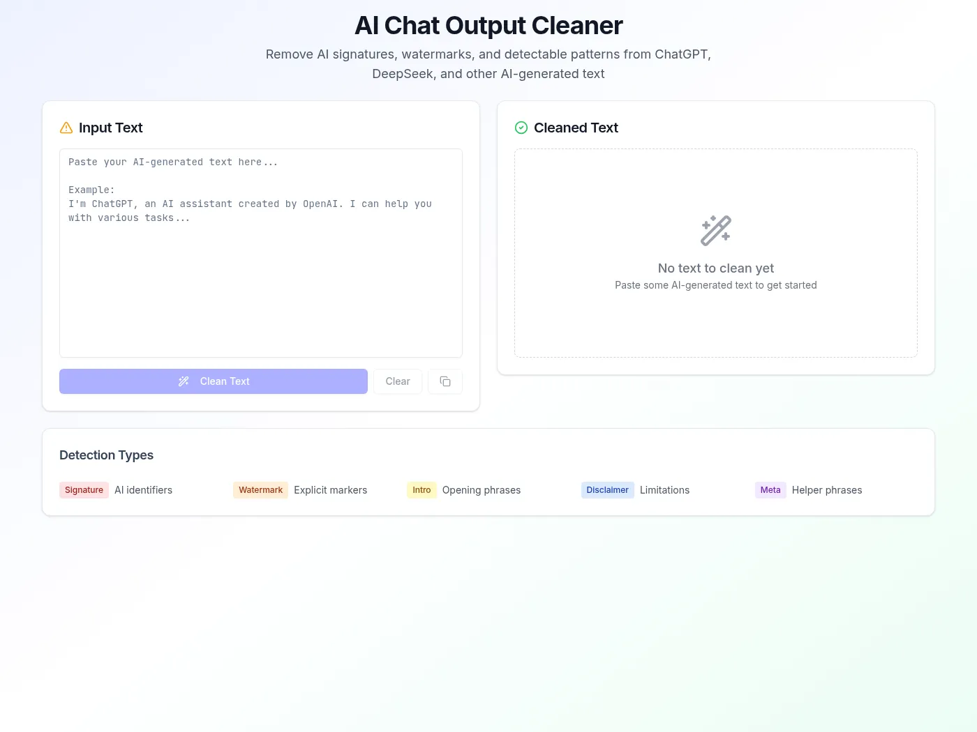AI Chat Output Cleaner