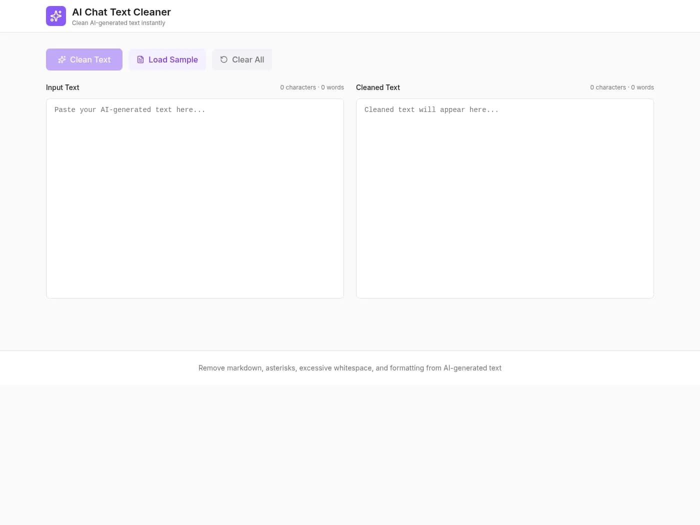 AI Chat Text Cleaner