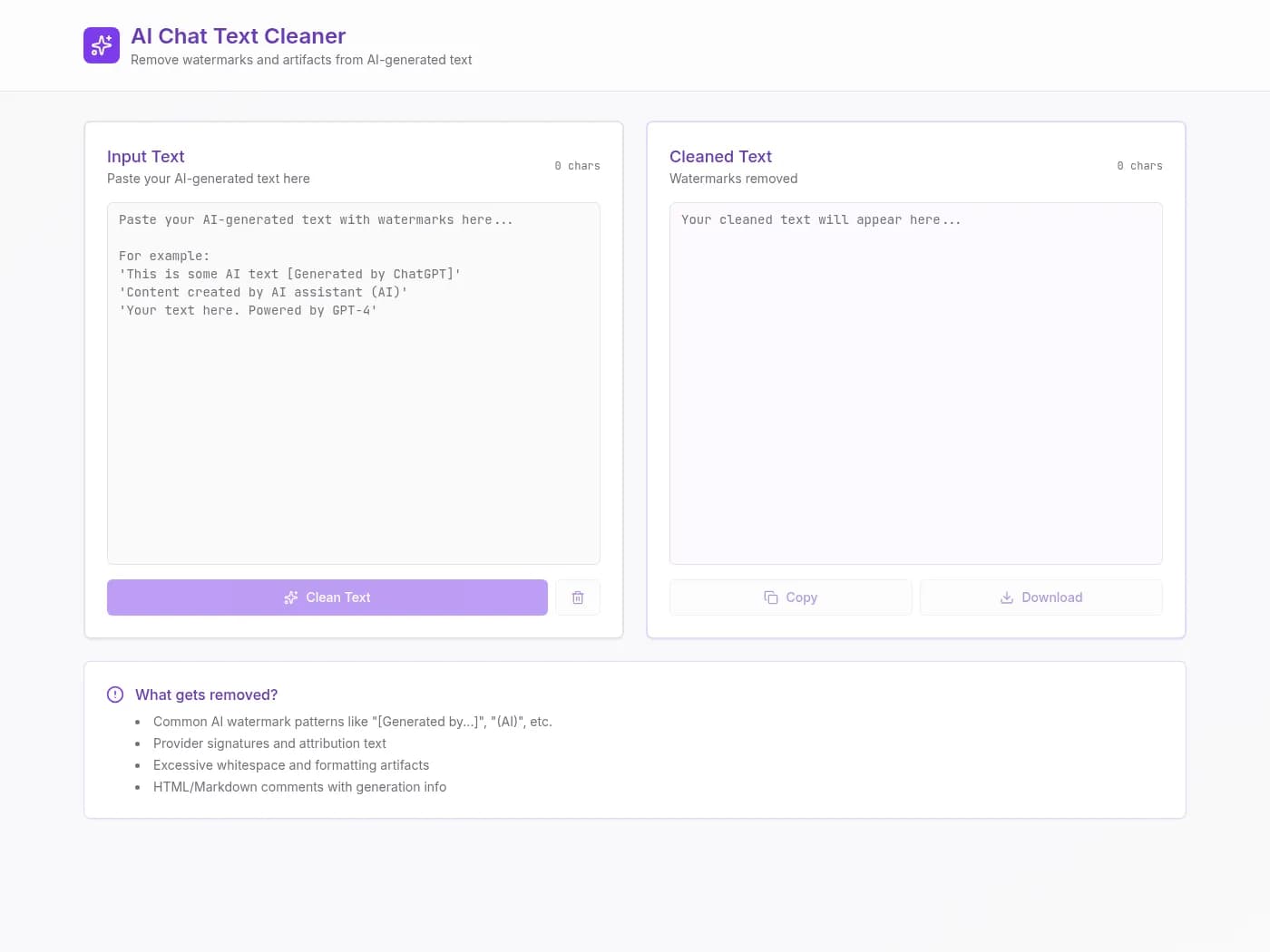 AI Chat Watermark Text Cleaner