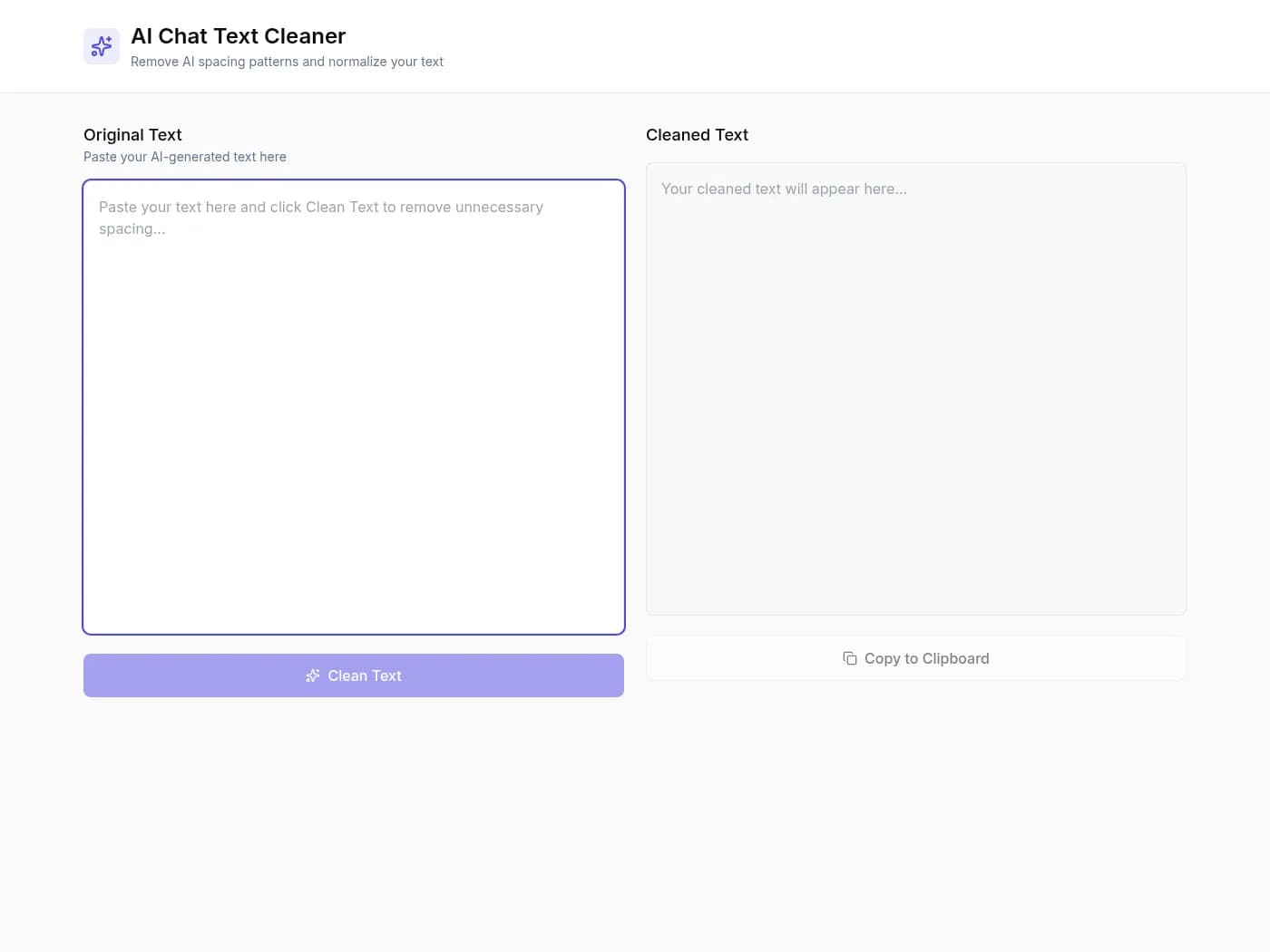 AI Chat Text Cleaner