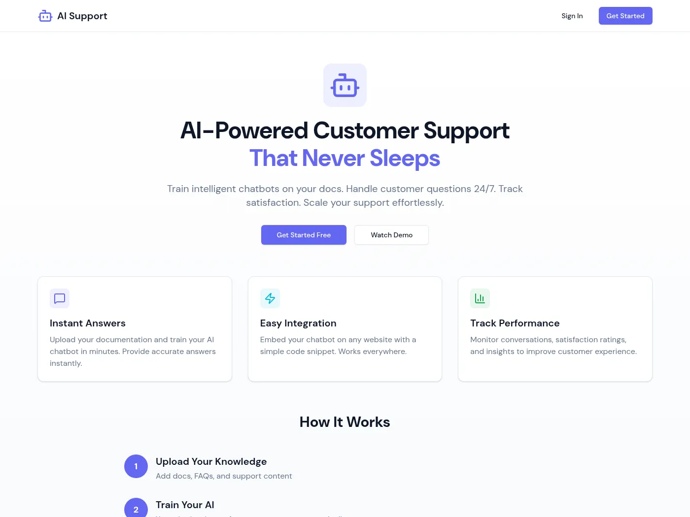 AI Support Chatbot Platform