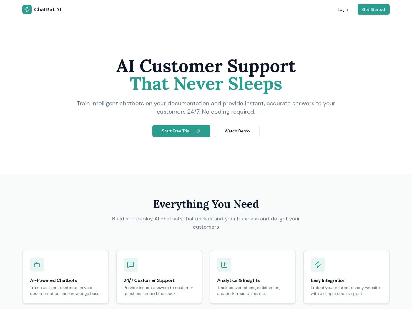 AI Support Chatbot Platform