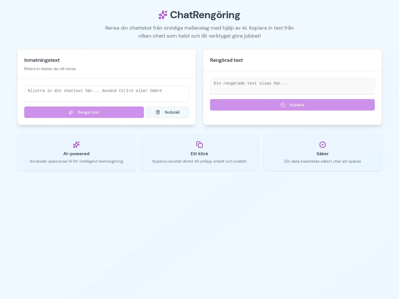 AI-baserat Chattredigeringsverktyg för Textsanering