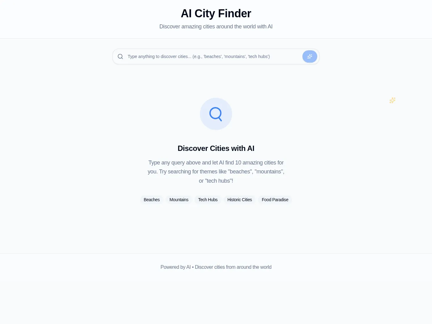 AI-Powered City and Country Finder