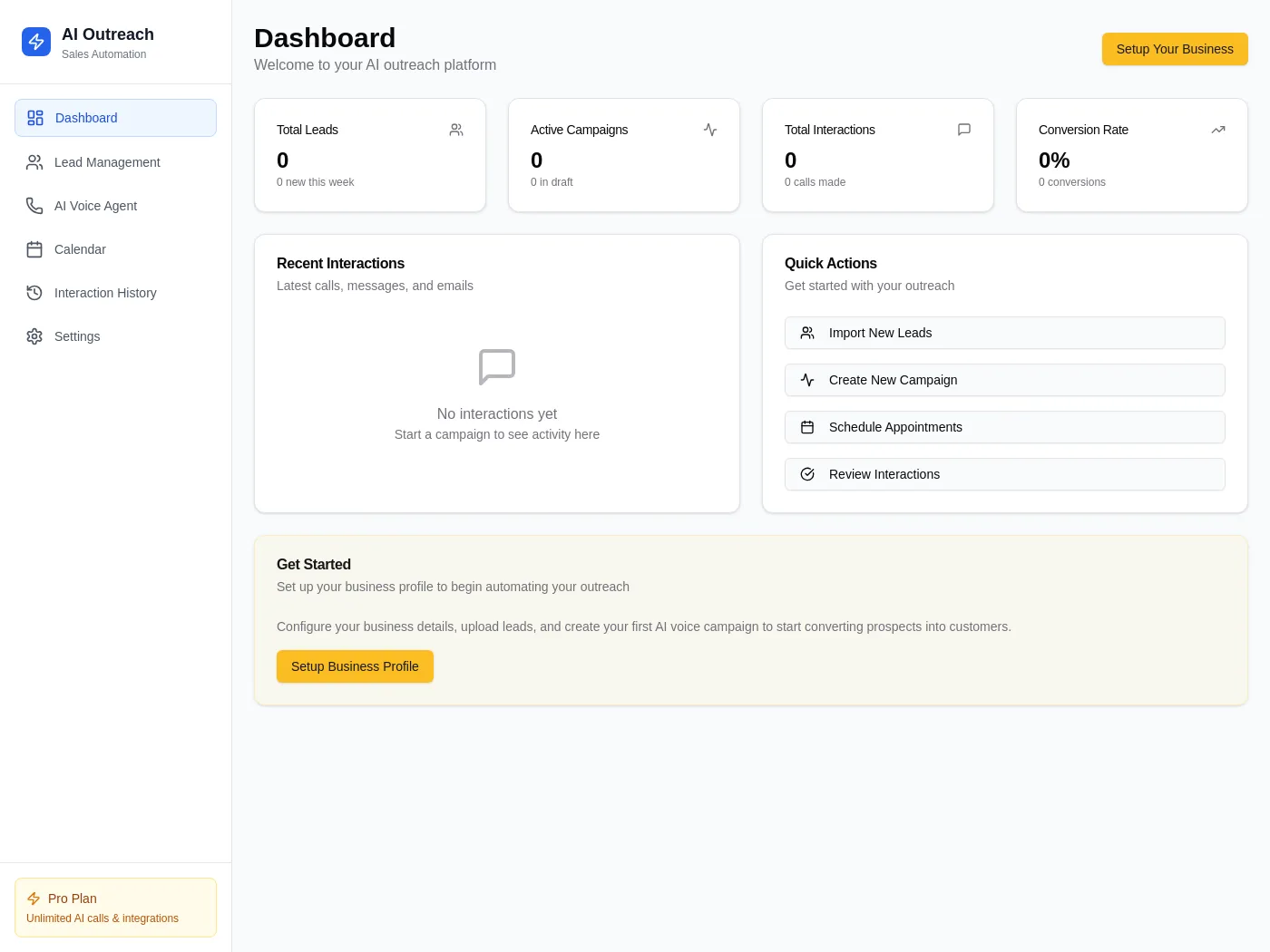 AI-Powered Client Outreach & Sales Automation Platform for Small Businesses
