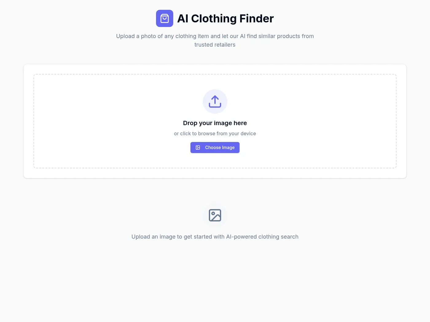 AI Clothing Finder Website
