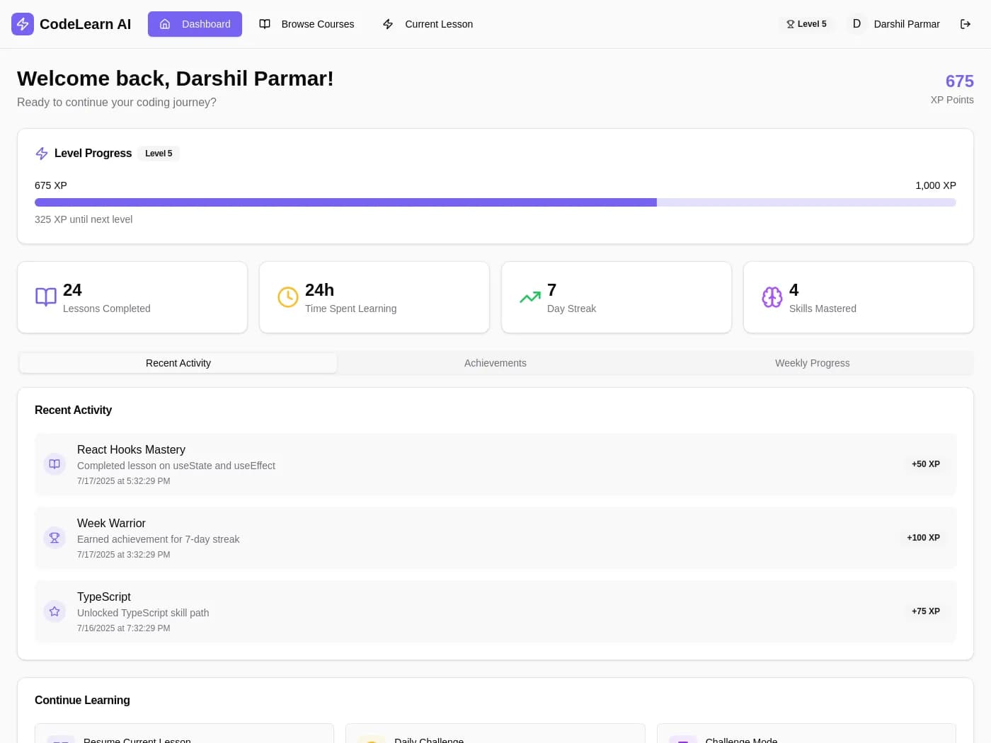 AI-Powered Interactive Code Learning Platform