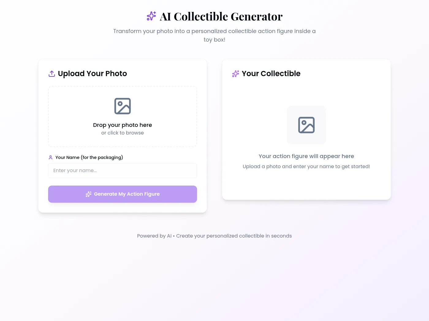 AI Collectible Action Figure Generator