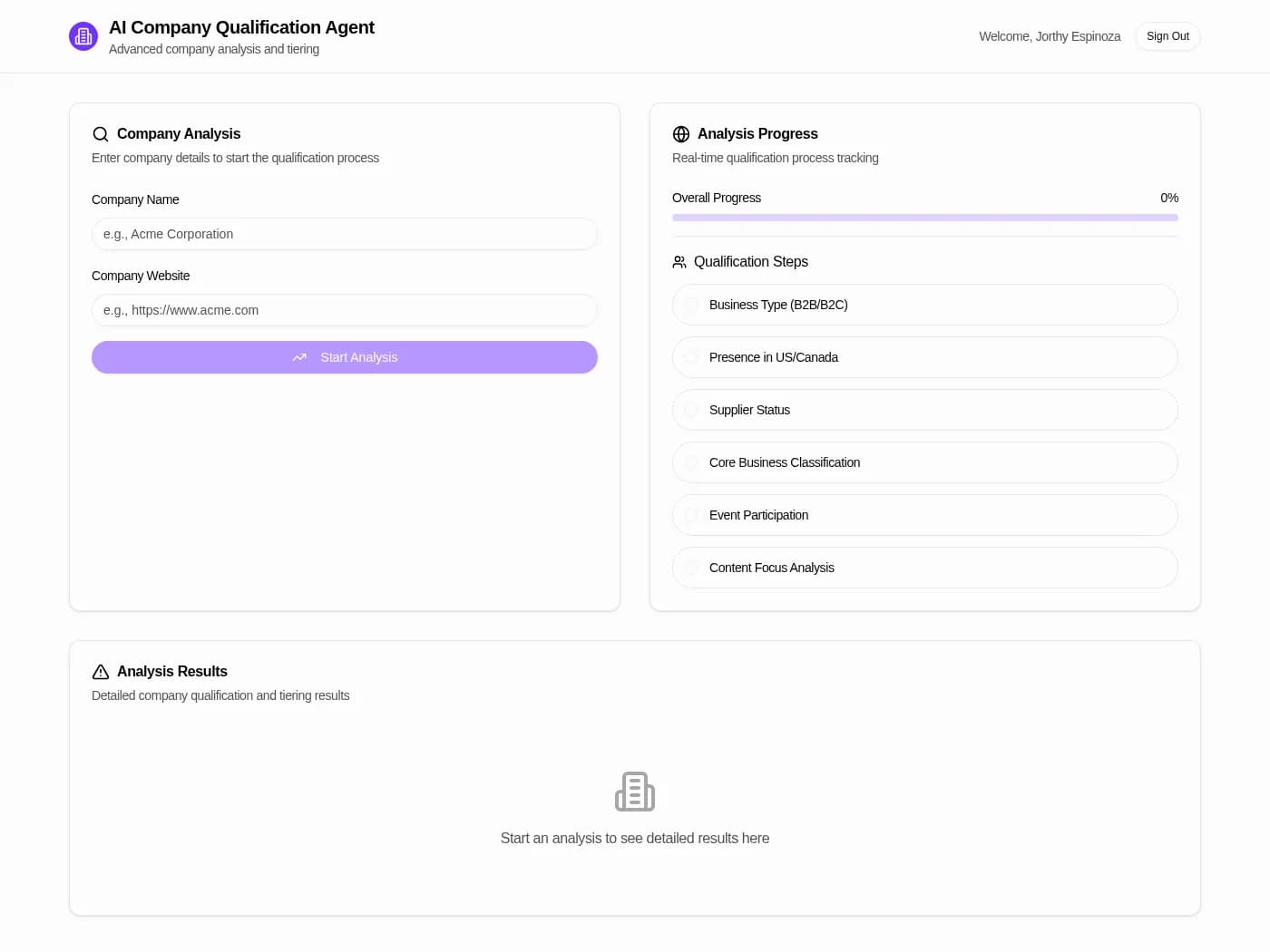 AI Company Qualification & Tiering Agent