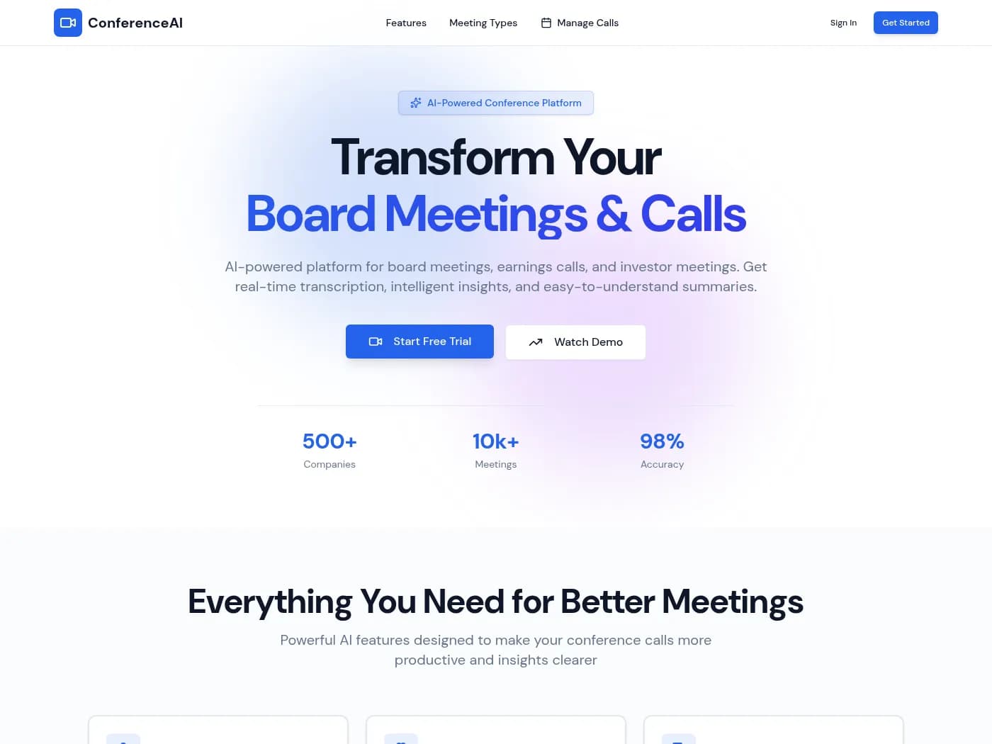 AI-Powered Conference Call Platform for Boardrooms and Investors