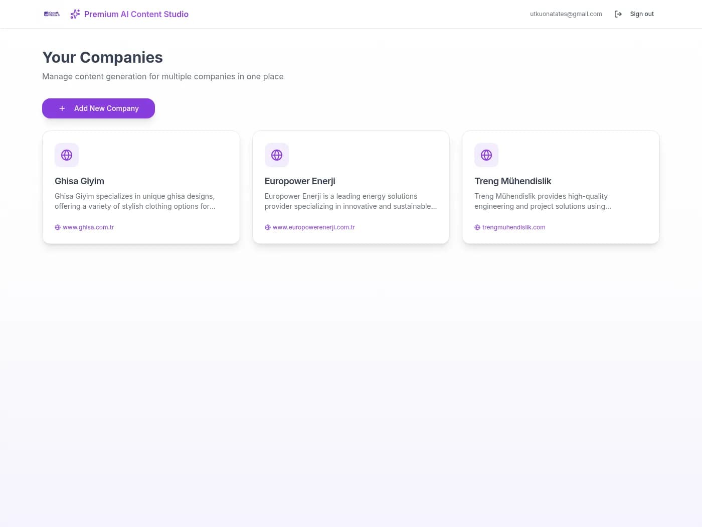 AI Content Generator – One-Click Blog, Post & Visual Creation from Any Company URL