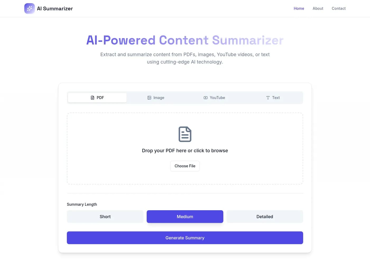 AI Content Summarizer Web App