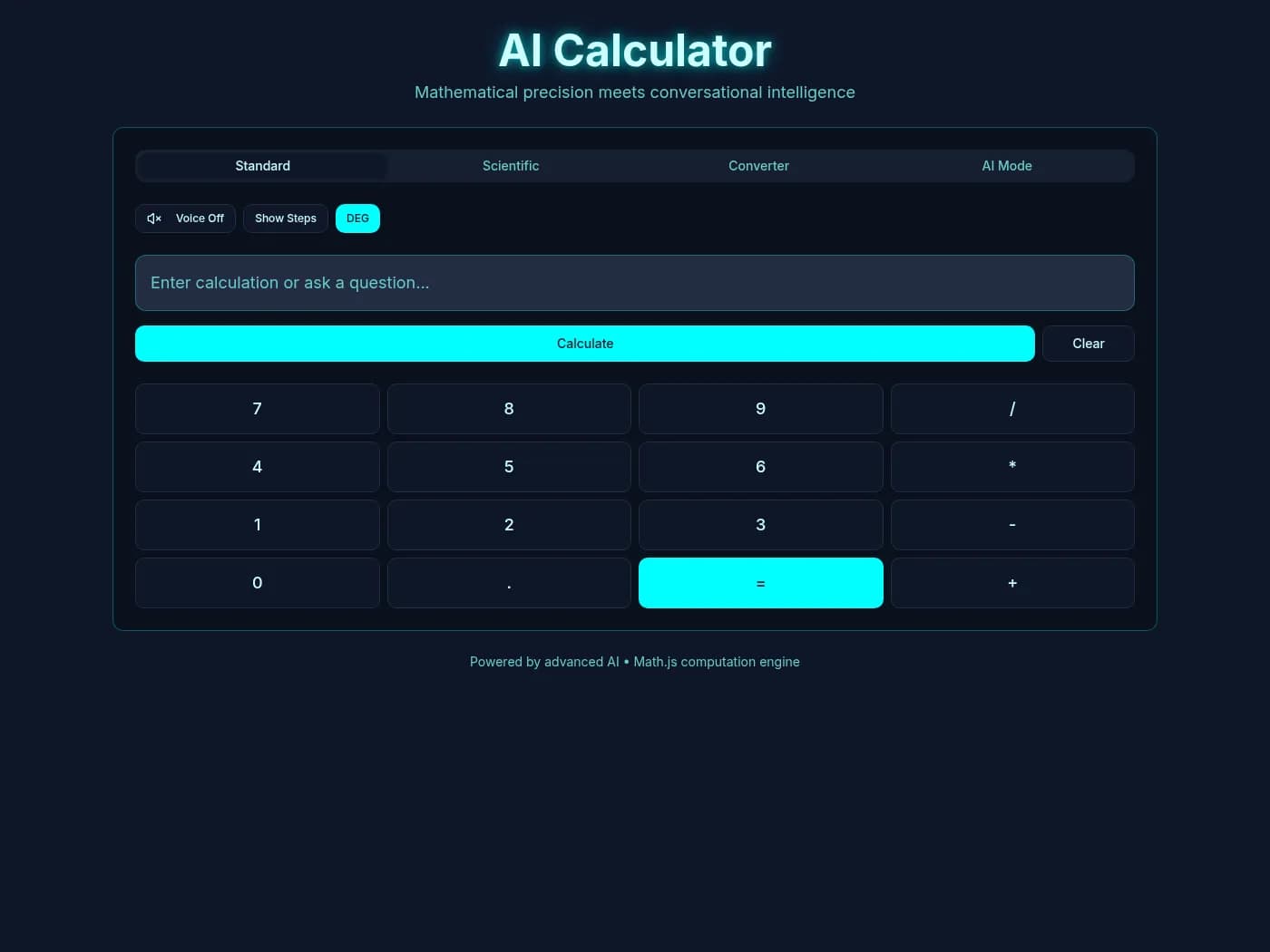 AI Conversational Calculator & Measurement Assistant