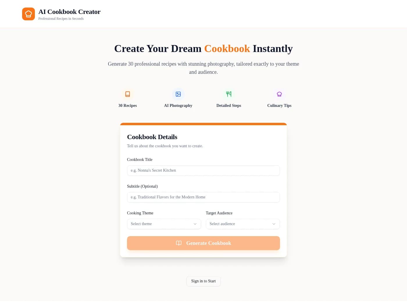 AI Cookbook Creator