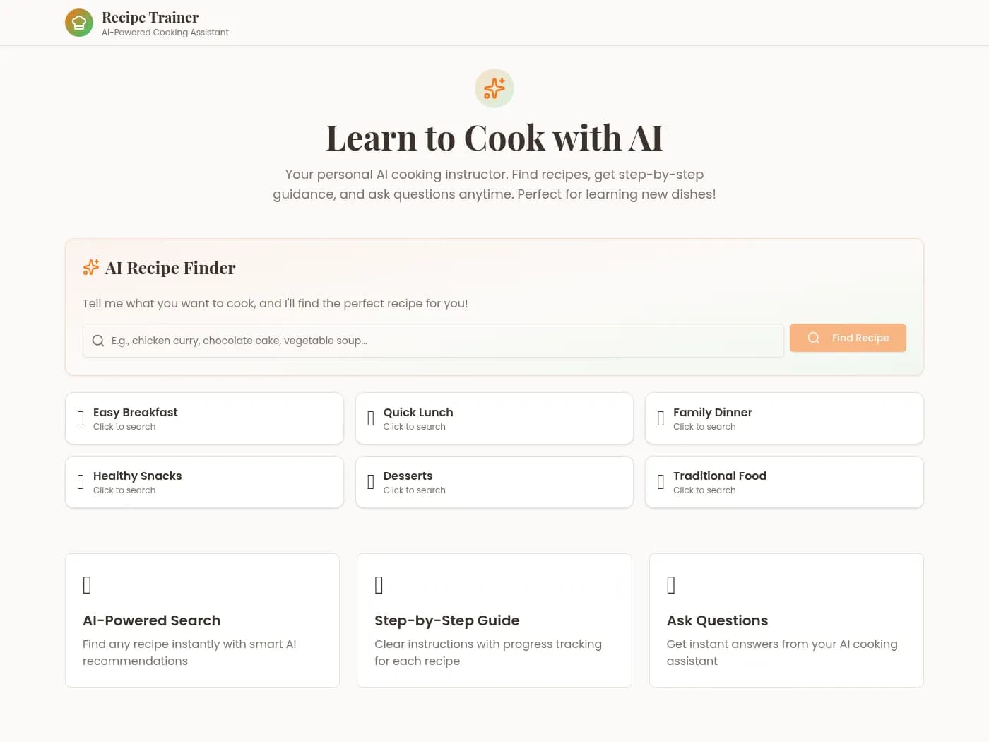 AI-Powered Cooking Recipe Trainer for Housemaids