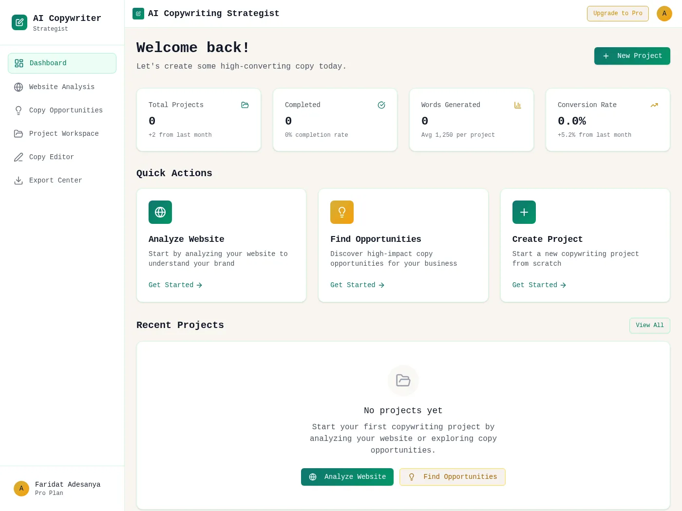 AI Copywriting Strategist – Intelligent Copy Creation Platform