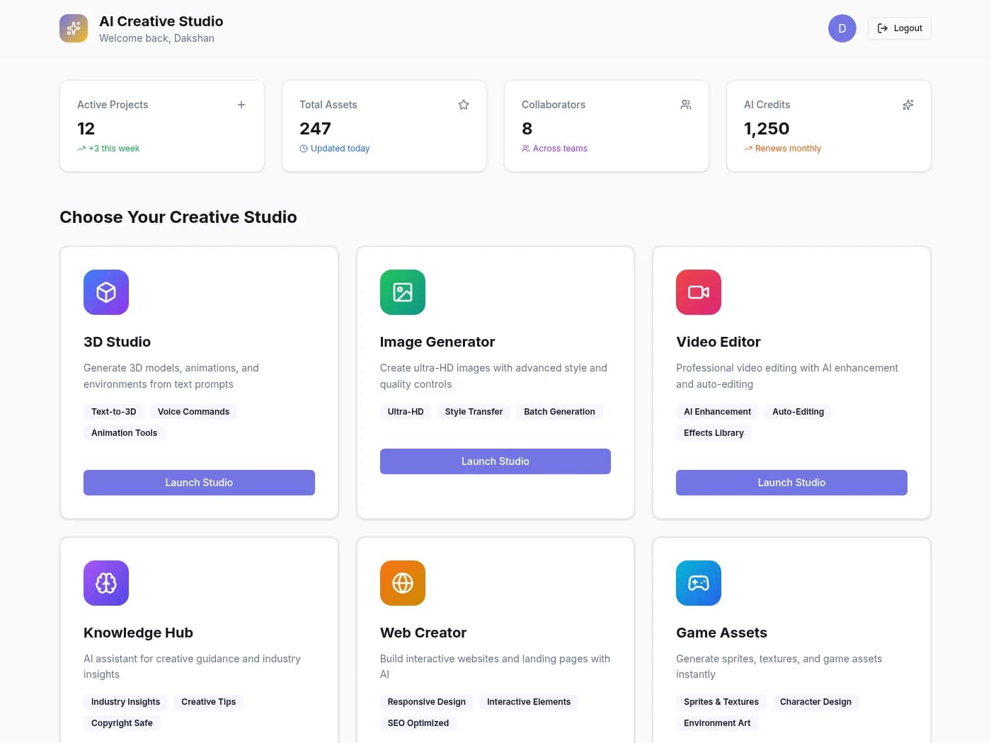AI Creative & Knowledge Studio Platform