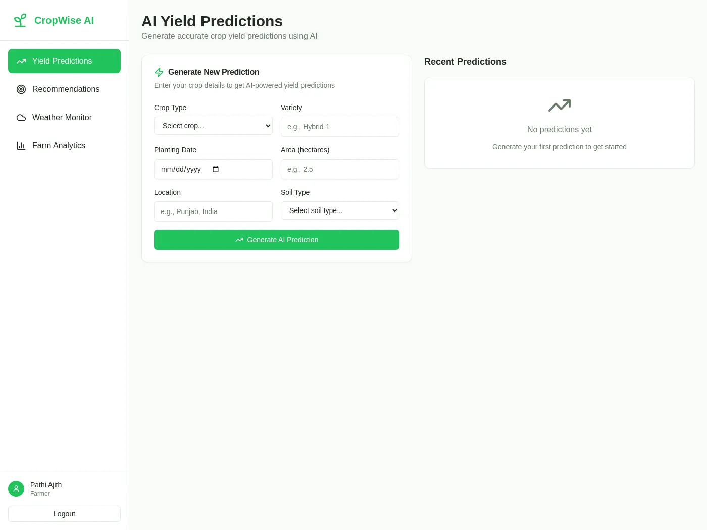 AI-Powered Crop Yield Prediction & Advisory Platform