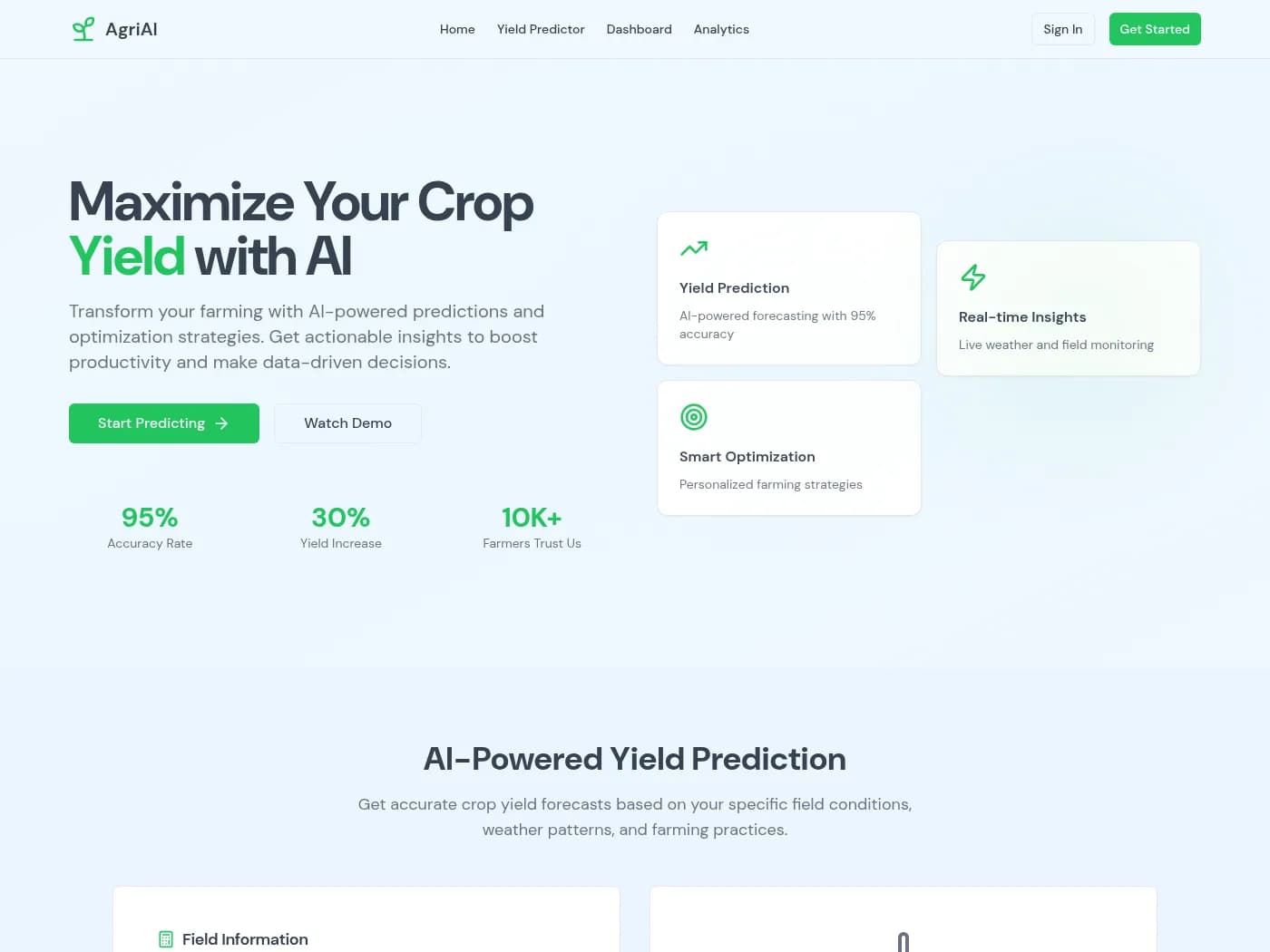 AI-Powered Crop Yield Prediction & Optimization Platform