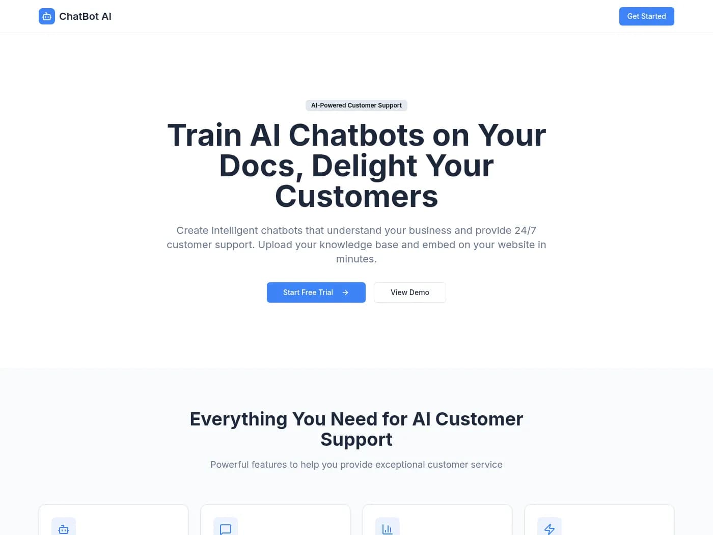 AI Customer Support Chatbot Platform