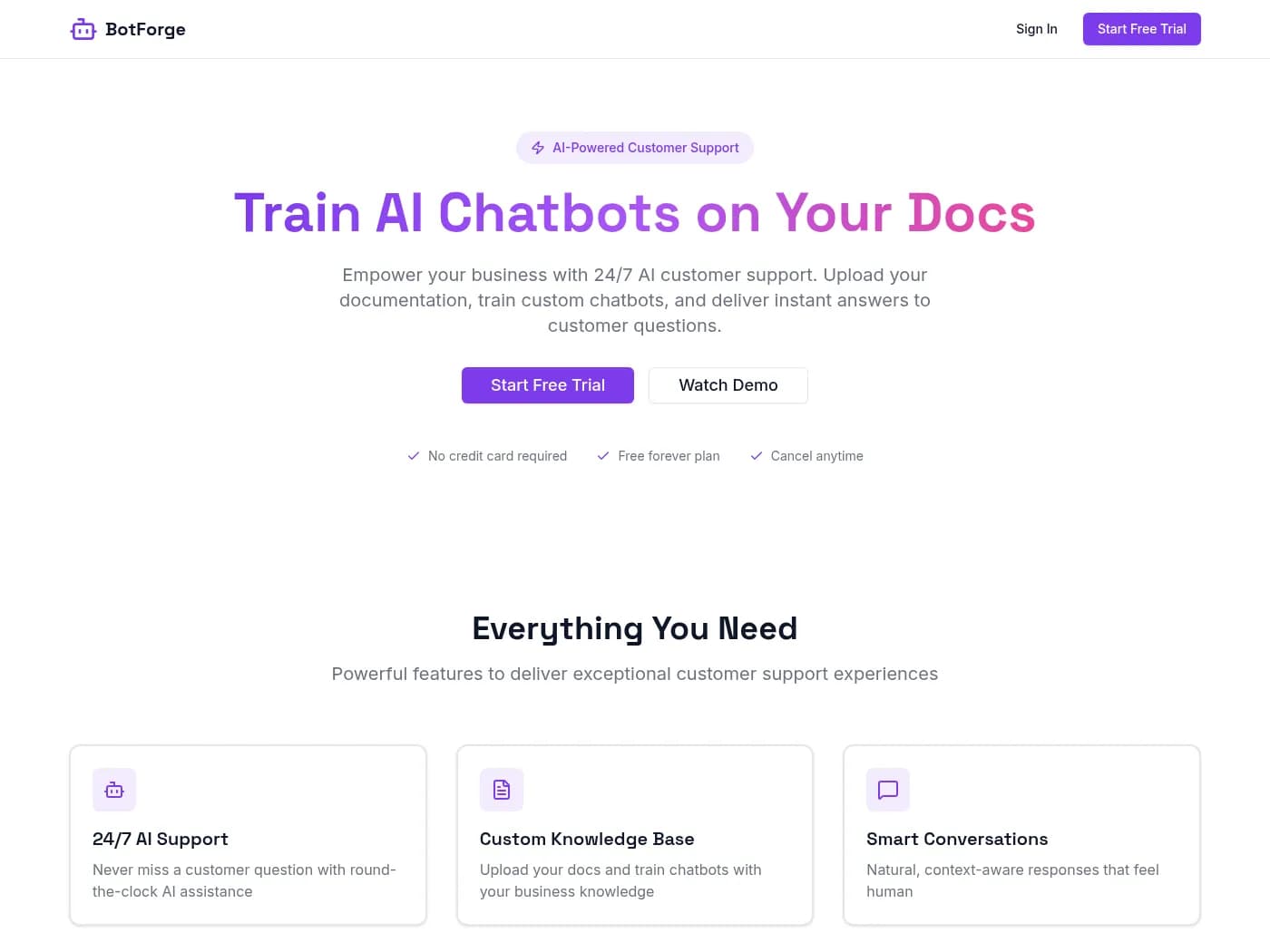 AI Customer Support Chatbot Platform