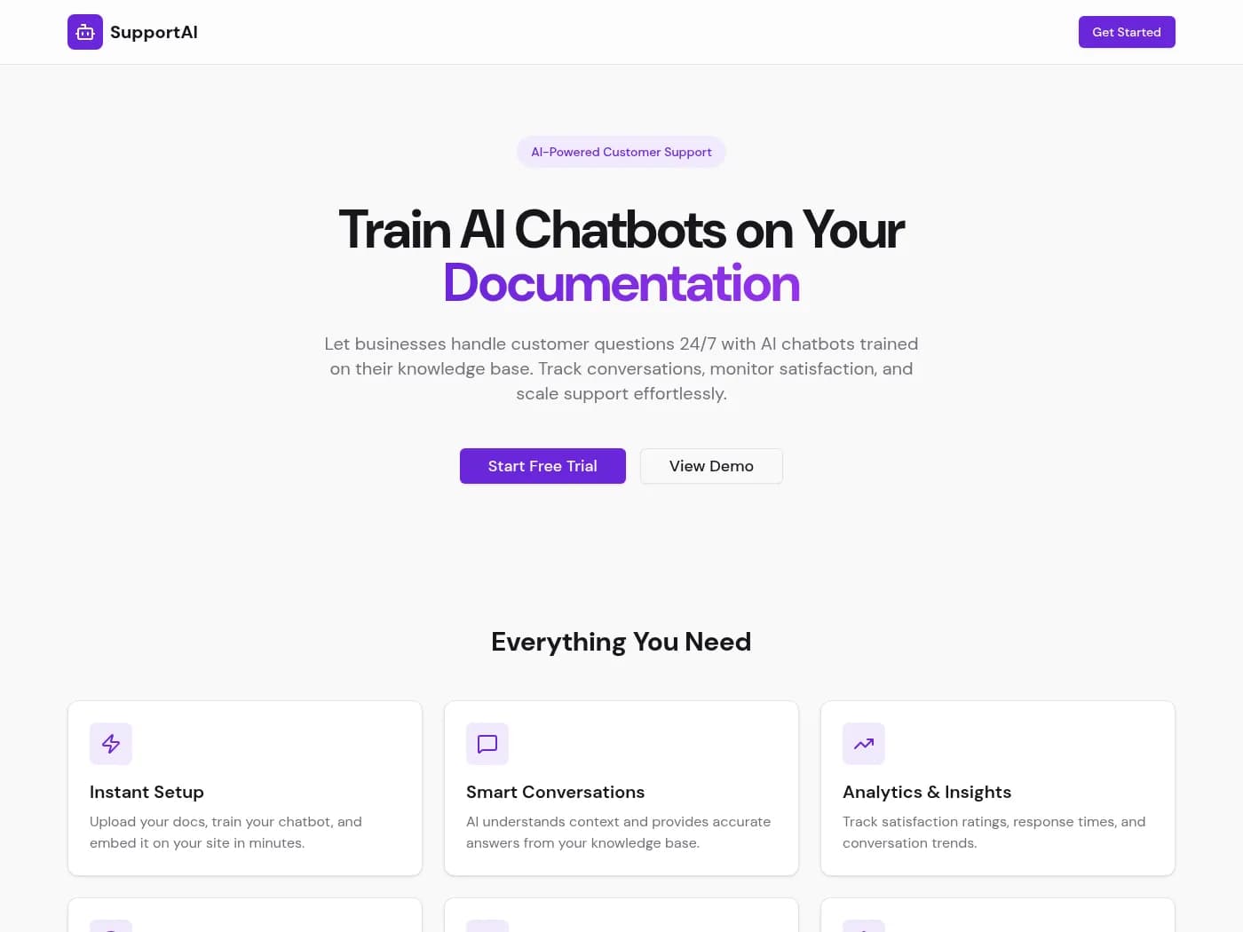 AI-Powered Customer Support Chatbot Platform