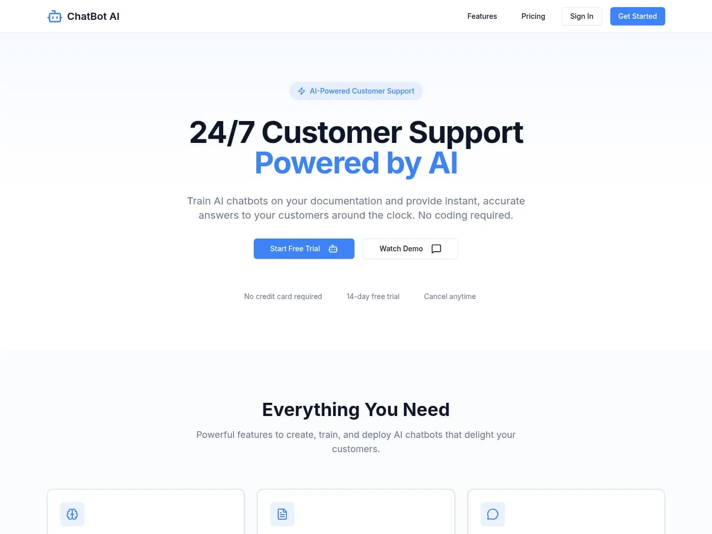 AI Customer Support Chatbot Platform