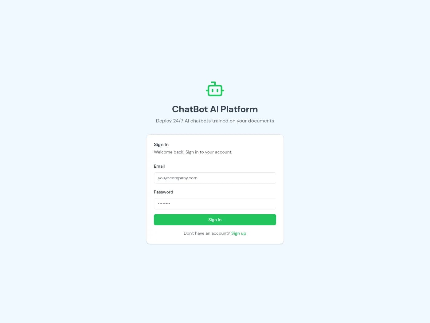 AI Customer Support Chatbot Platform