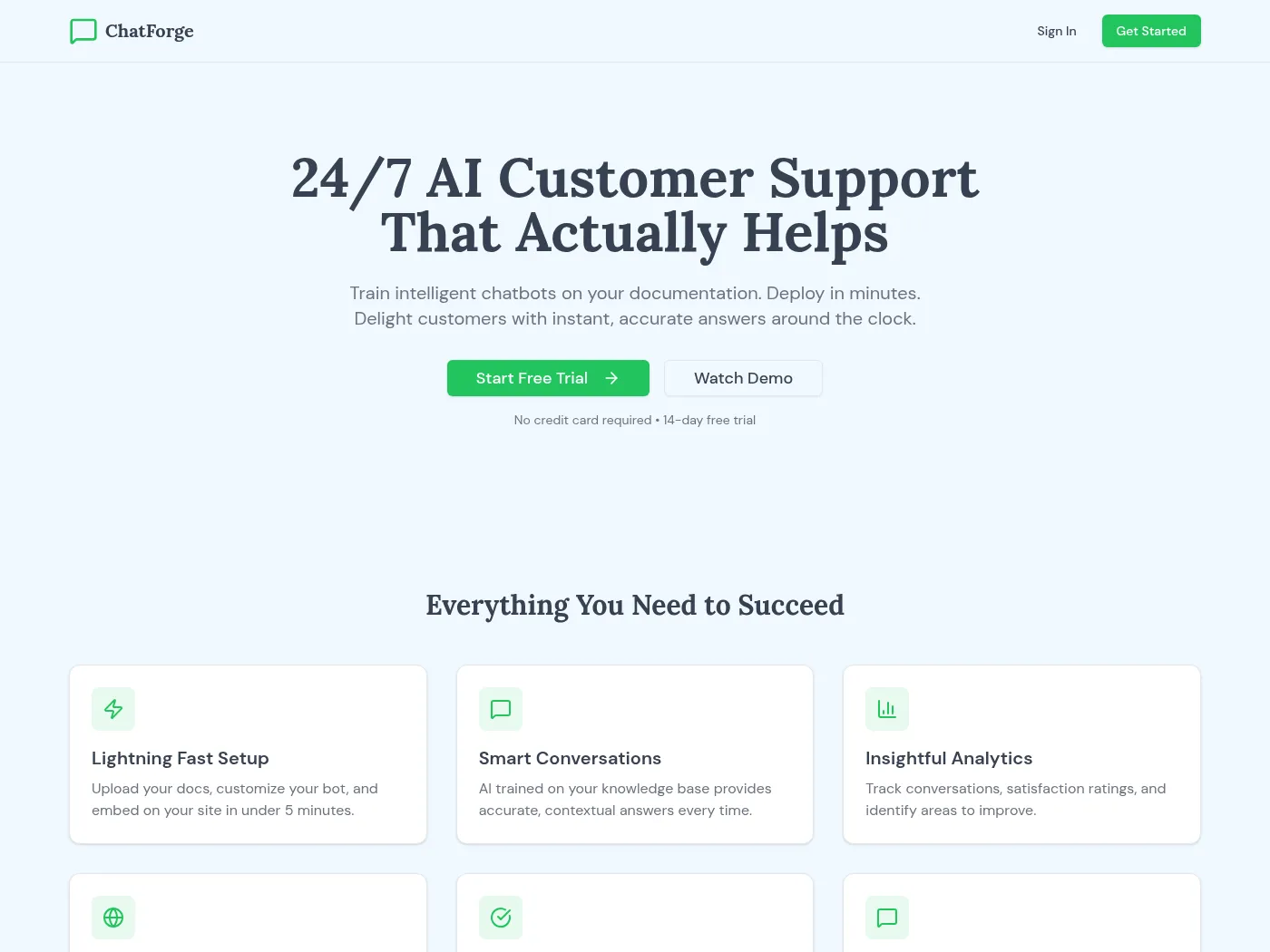 AI Customer Support Chatbot Platform
