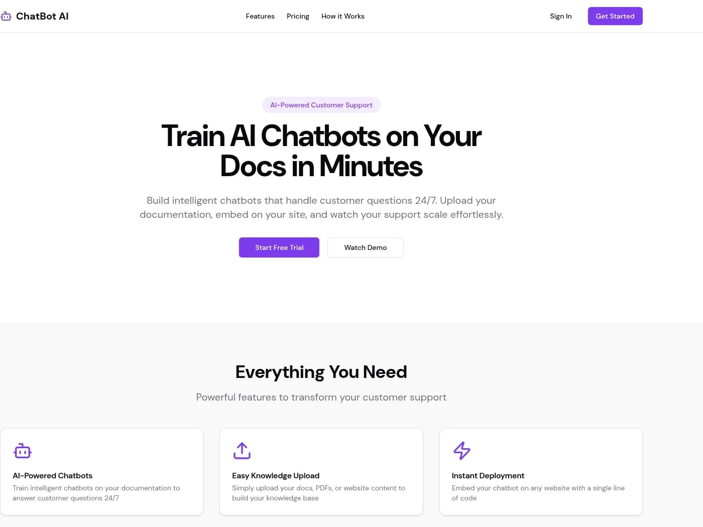 AI Customer Support Chatbot Platform