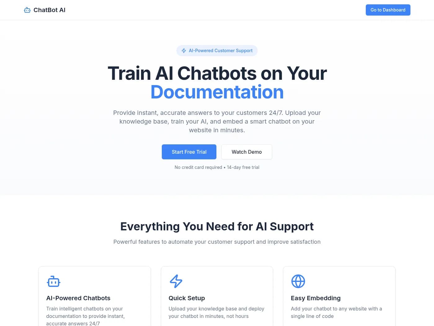 AI-Powered Customer Support Chatbot Platform