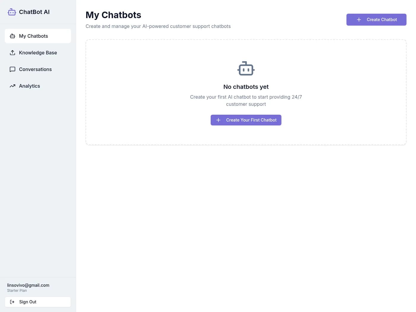 AI Customer Support Chatbot Platform
