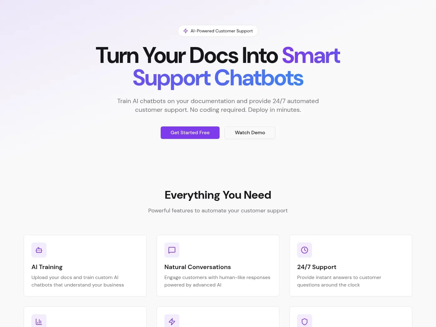 AI Customer Support Chatbot Platform