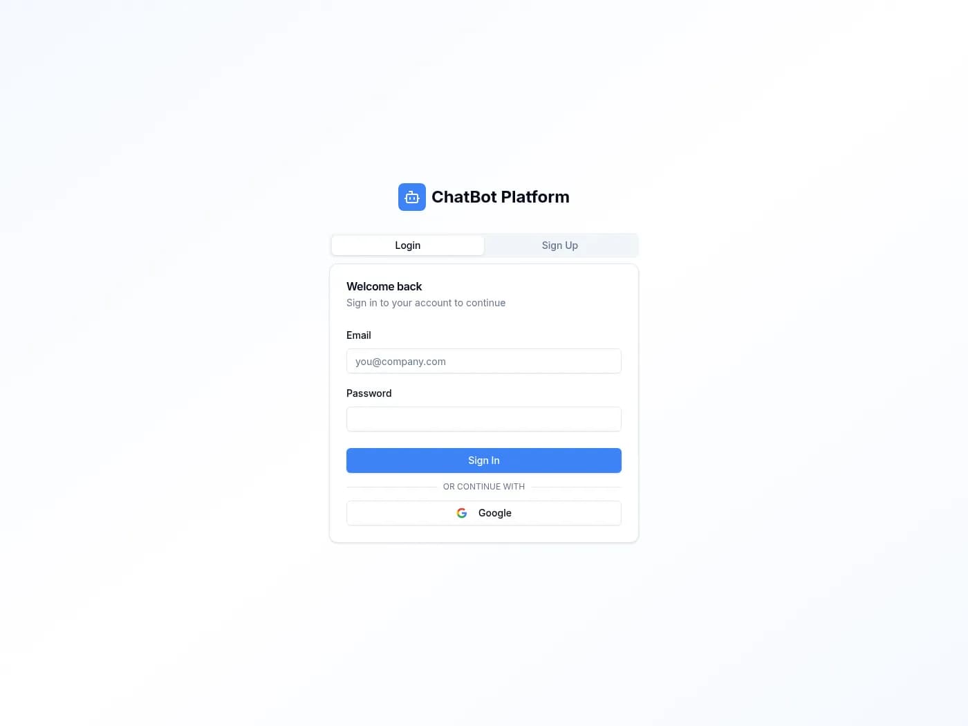 AI Customer Support Chatbot Platform