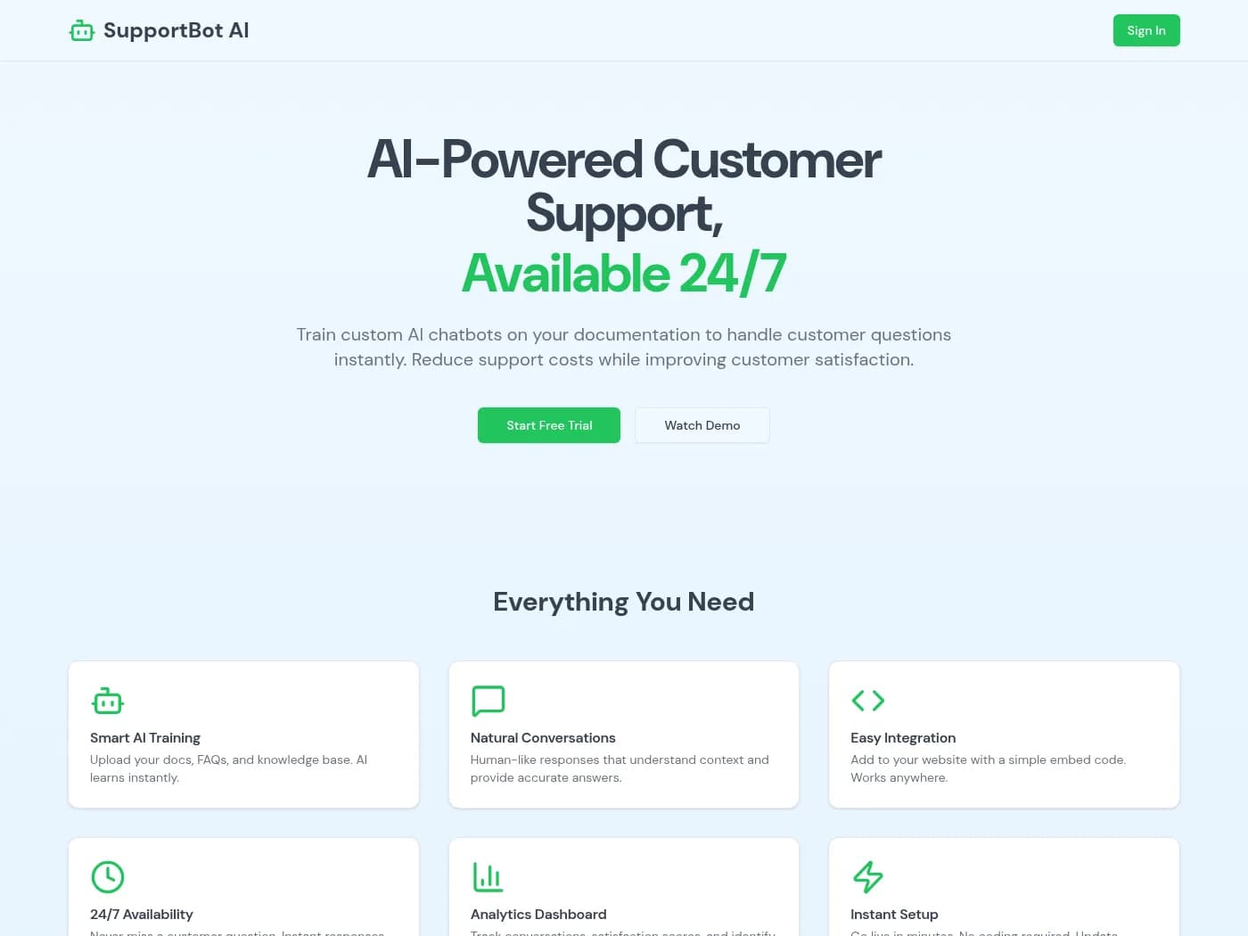 AI-Driven Customer Support Chatbot Platform