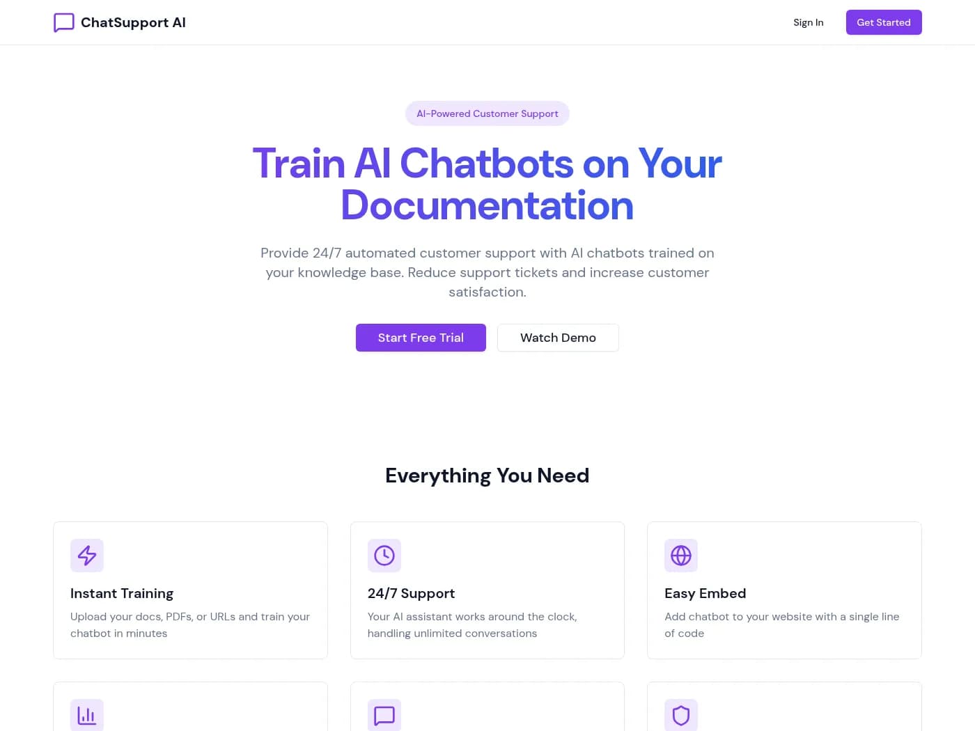 AI Customer Support Chatbot Platform