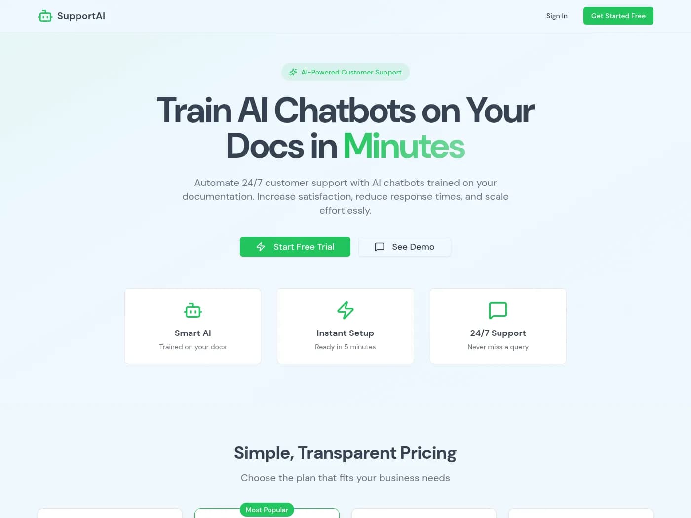 AI Customer Support Chatbot Platform