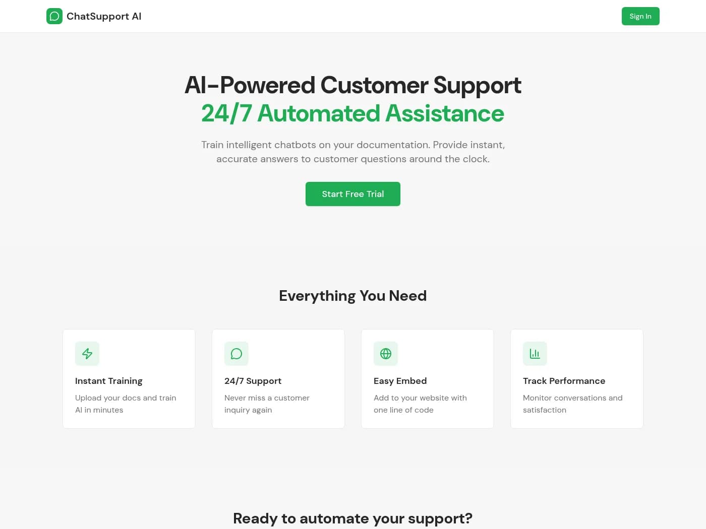 AI Customer Support Chatbot Platform