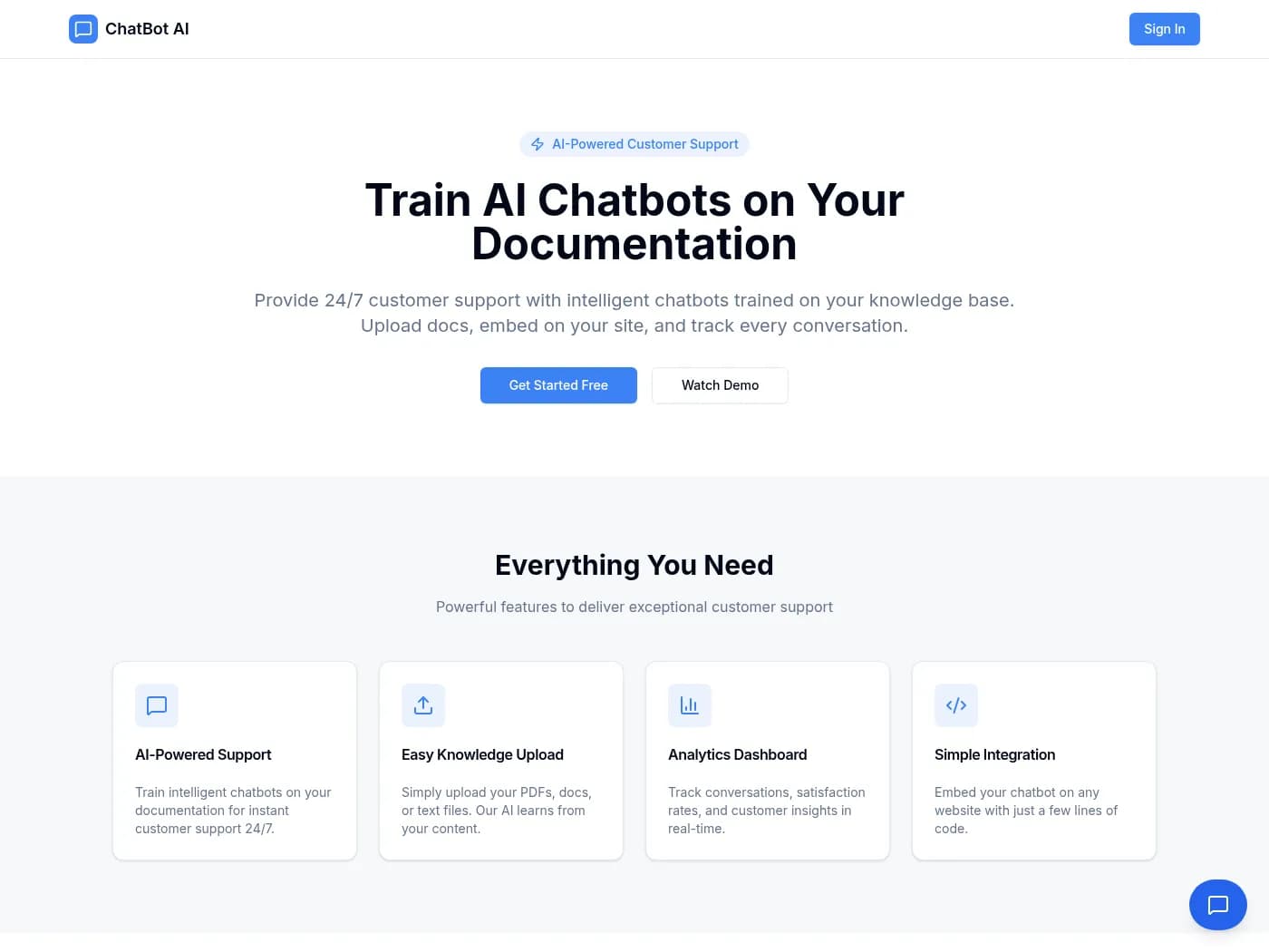 AI Customer Support Chatbot Platform