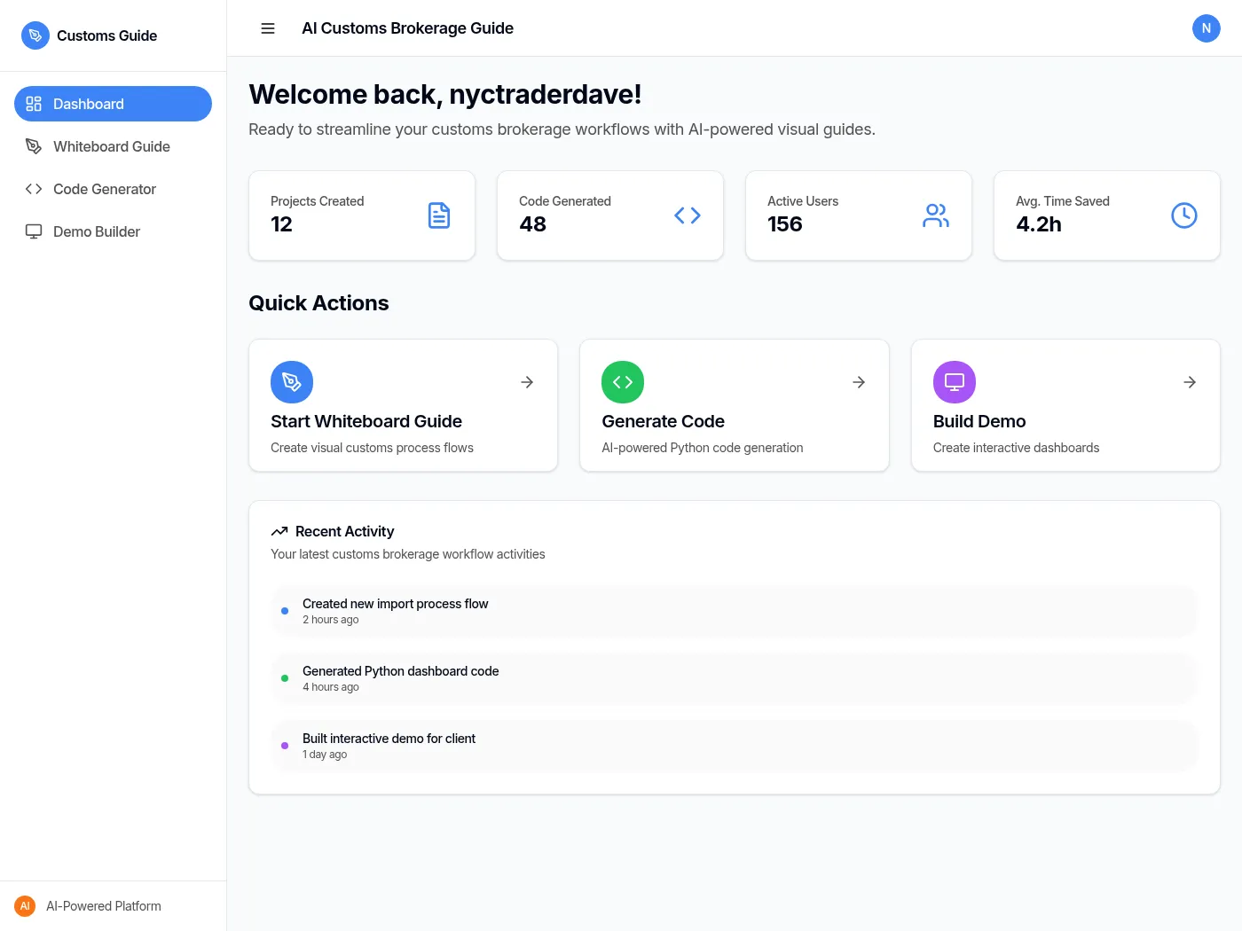 AI-Powered Customs Brokerage Guide with Interactive Whiteboard