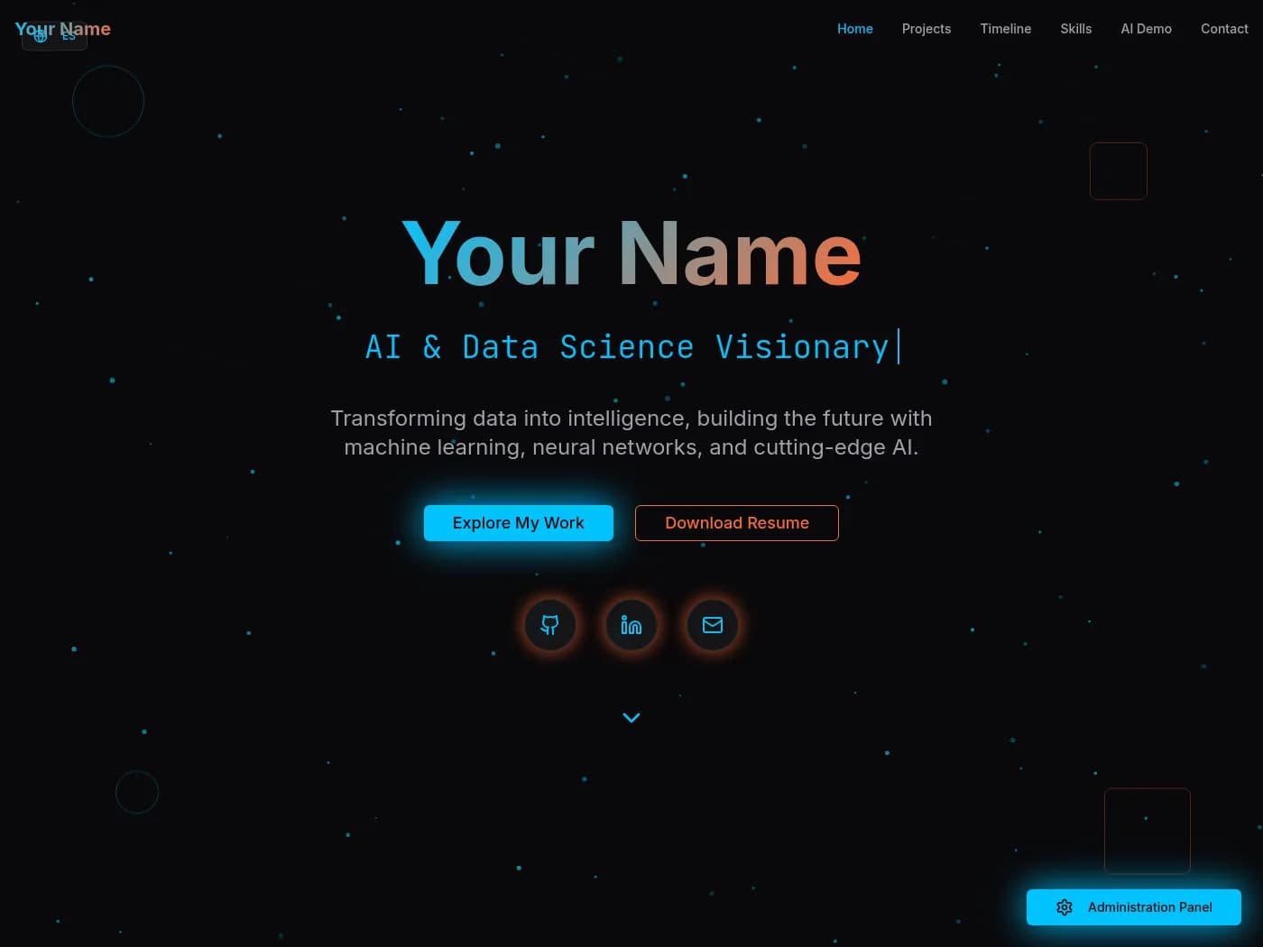 AI Data Science Portfolio - Futuristic Showcase