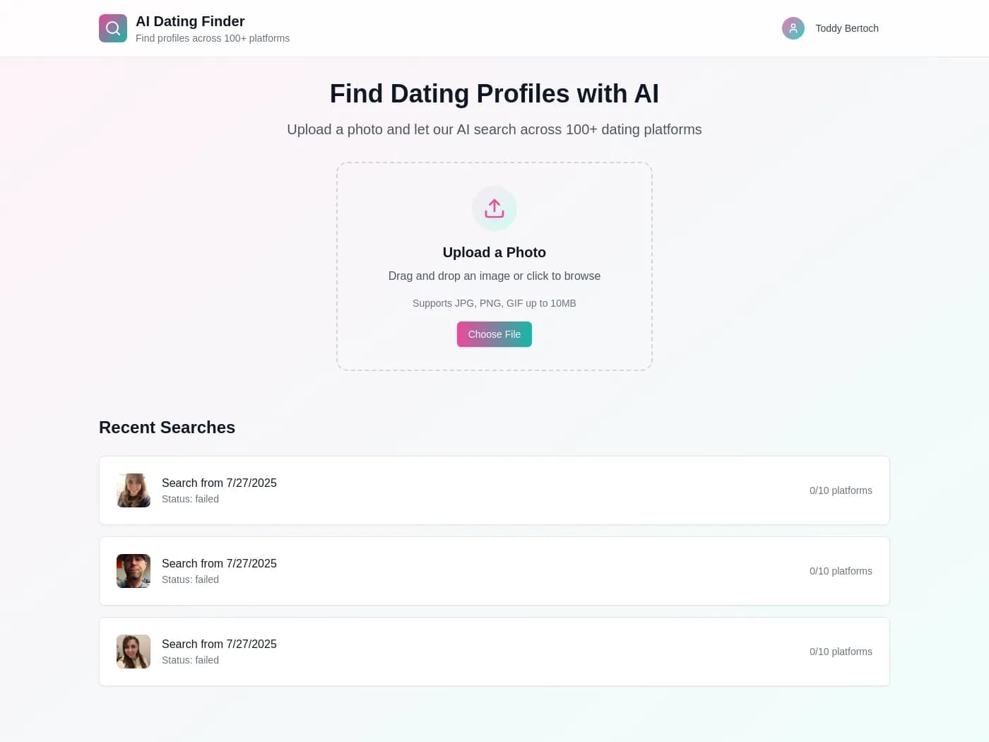 AI Dating App Profile Finder