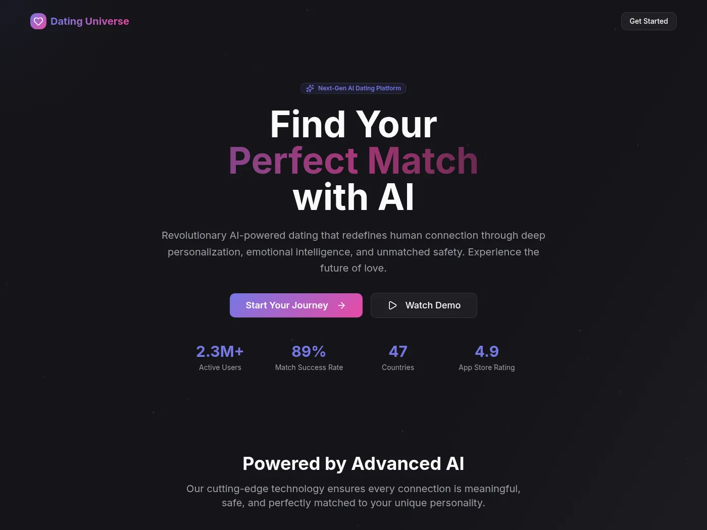 AI-Driven Dating Universe: The Next-Gen Personalized Connection Platform