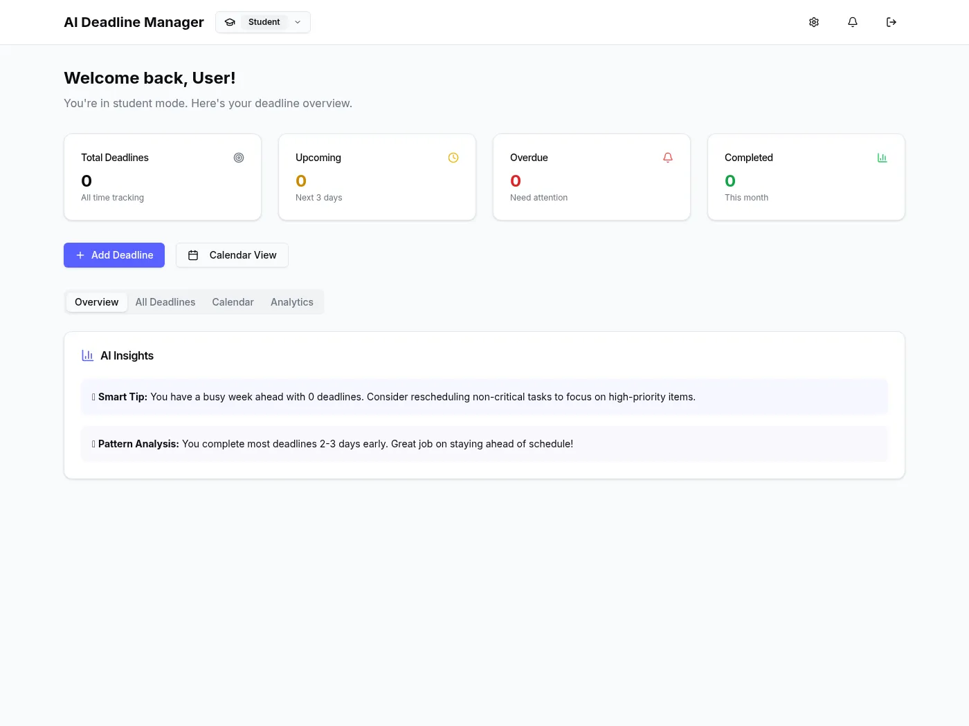 AI Deadline Manager Platform for Employees and Students