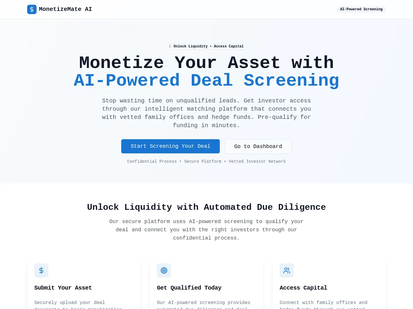 AI Deal Qualification Agent for Automated Due Diligence