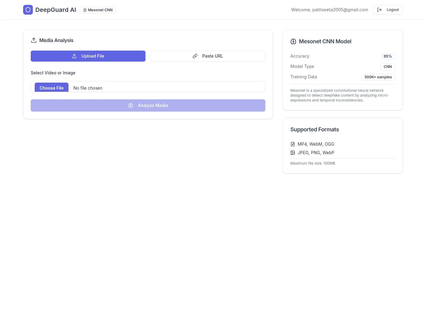 AI Deepfake Detection App with Mesonet CNN