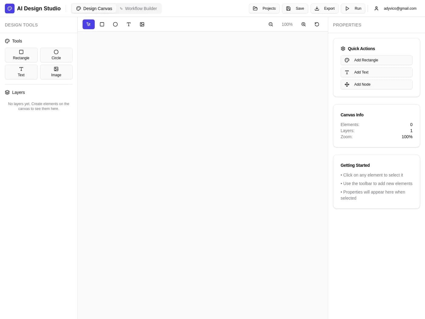 AI-Powered Design & Workflow Builder
