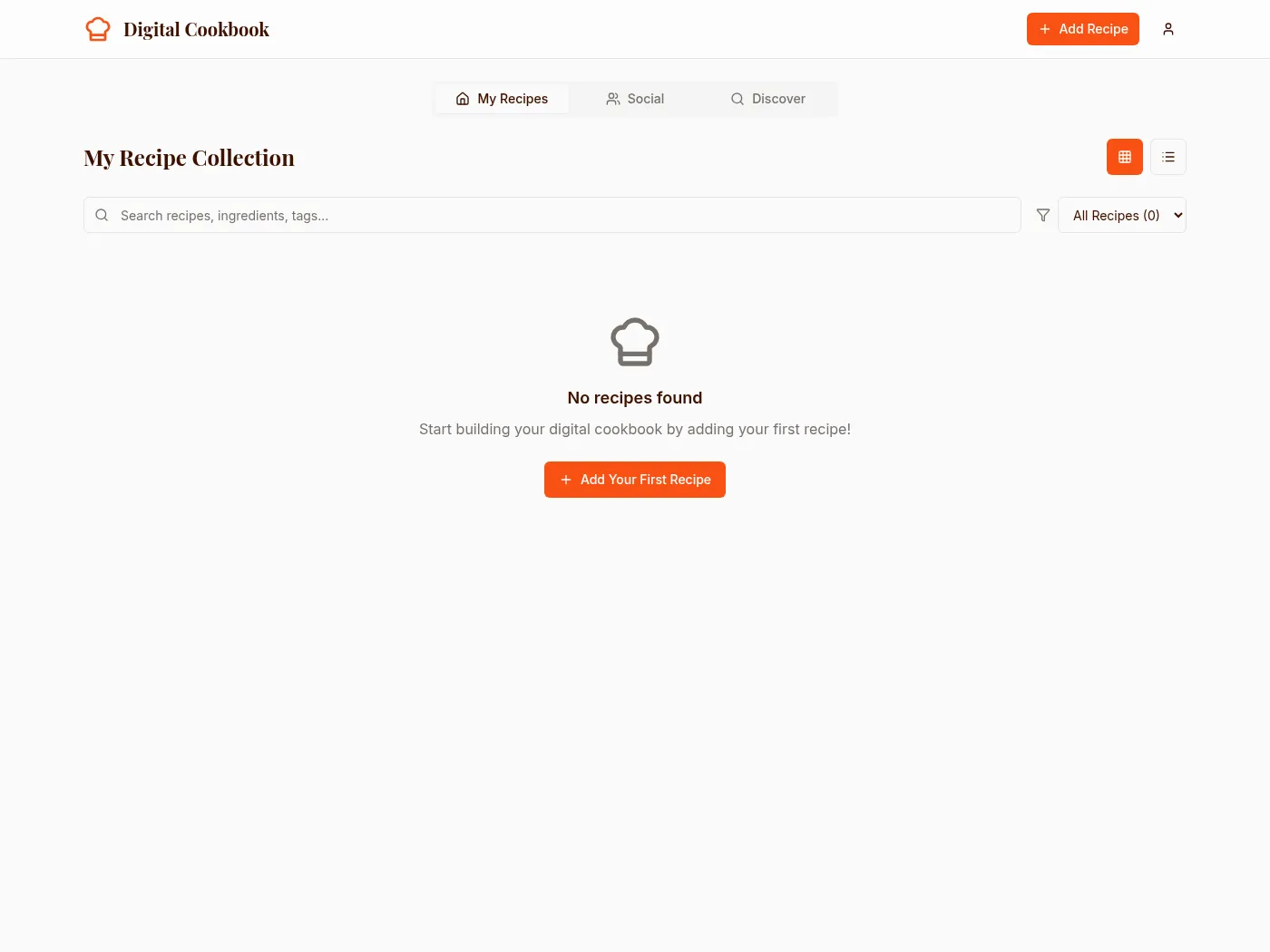 AI-Powered Digital Cookbook & Social Recipe Sharing Platform