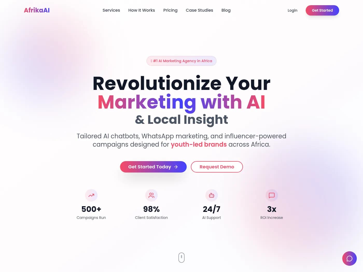 AI-First Digital Marketing Agency Website for African Startups and SMEs